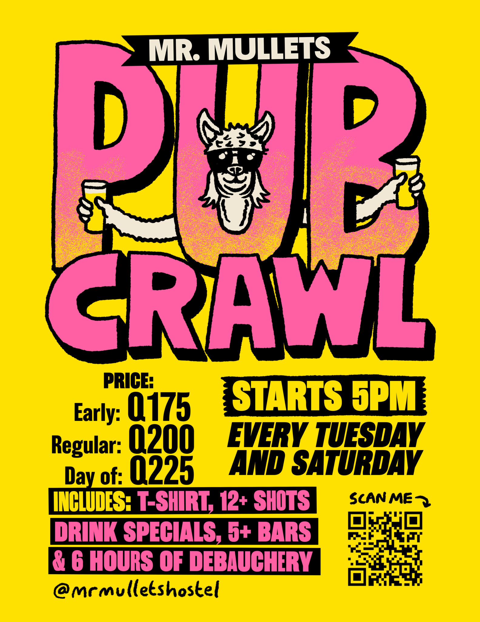Mr. Mullets Pub Crawl (03 February, 2026) - Mr. Mullets Party Hostel